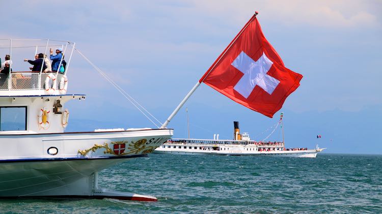 Passenger Ferry Boats on Lake Geneva in Switzerland & France - Lake ...